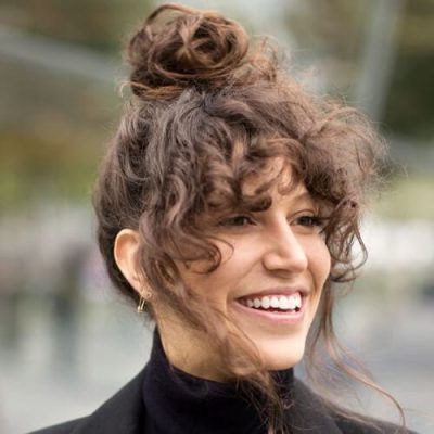Curly Hair with Bangs: 50 Stunning Styles and Styling Tips - My New ...
